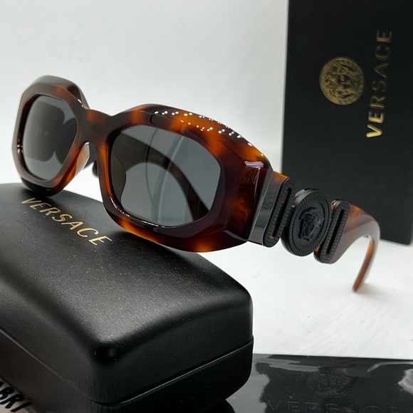 Versace | Accessories | Versace Ve4425u Thick Rim Sunglasses In Brown ...